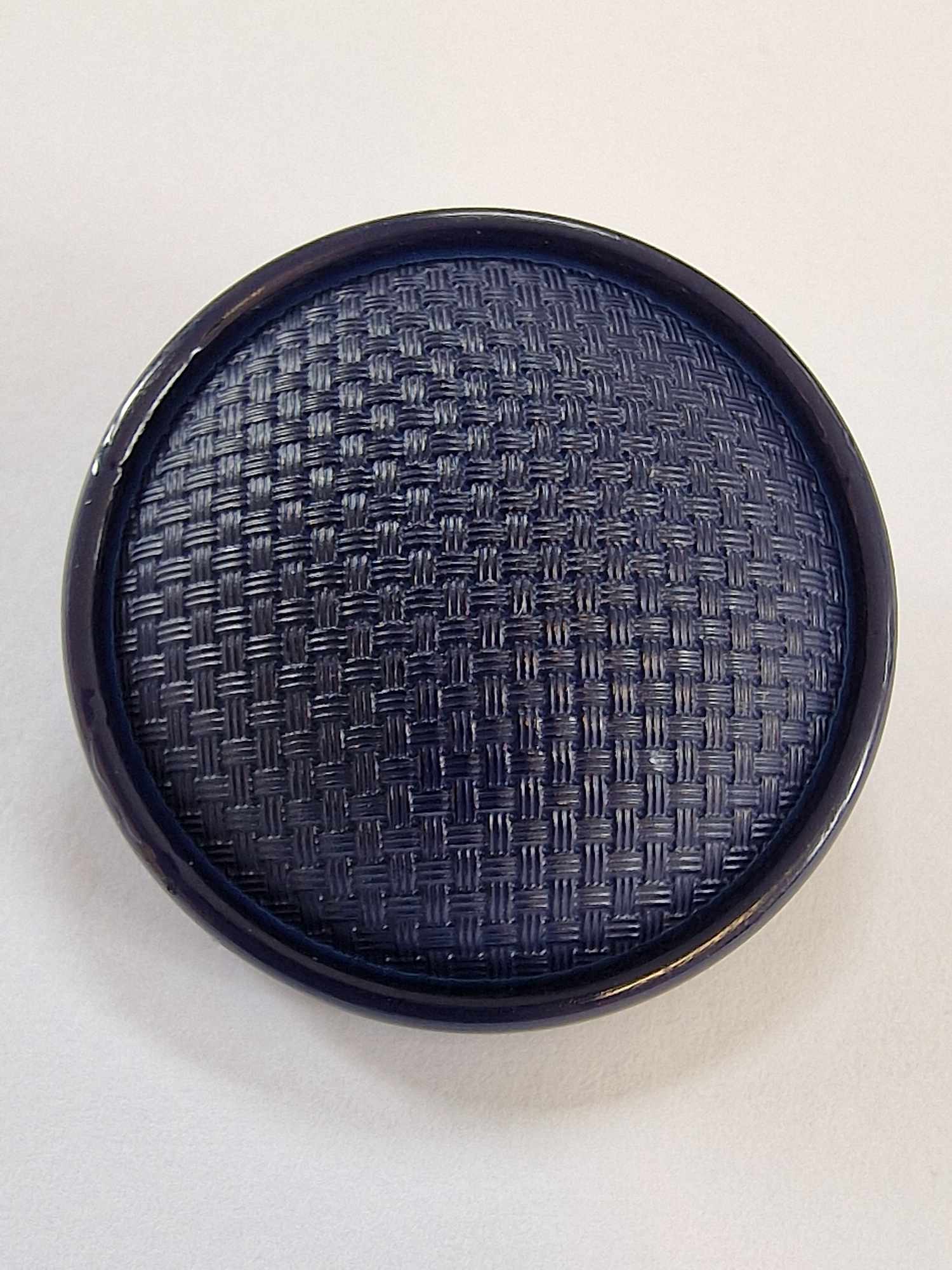 Navy Domed Textured Button - The Button Queen