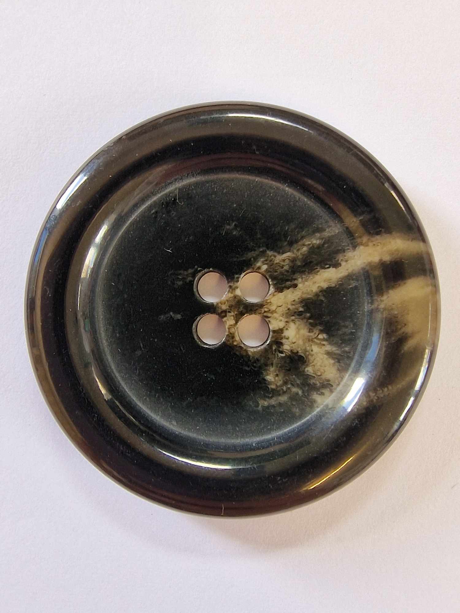Black & Brown 4 Hole Coat Button - The Button Queen