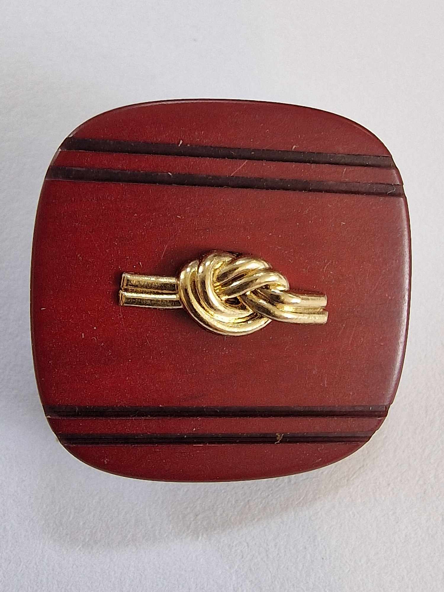 Gold Knot Square Button - The Button Queen