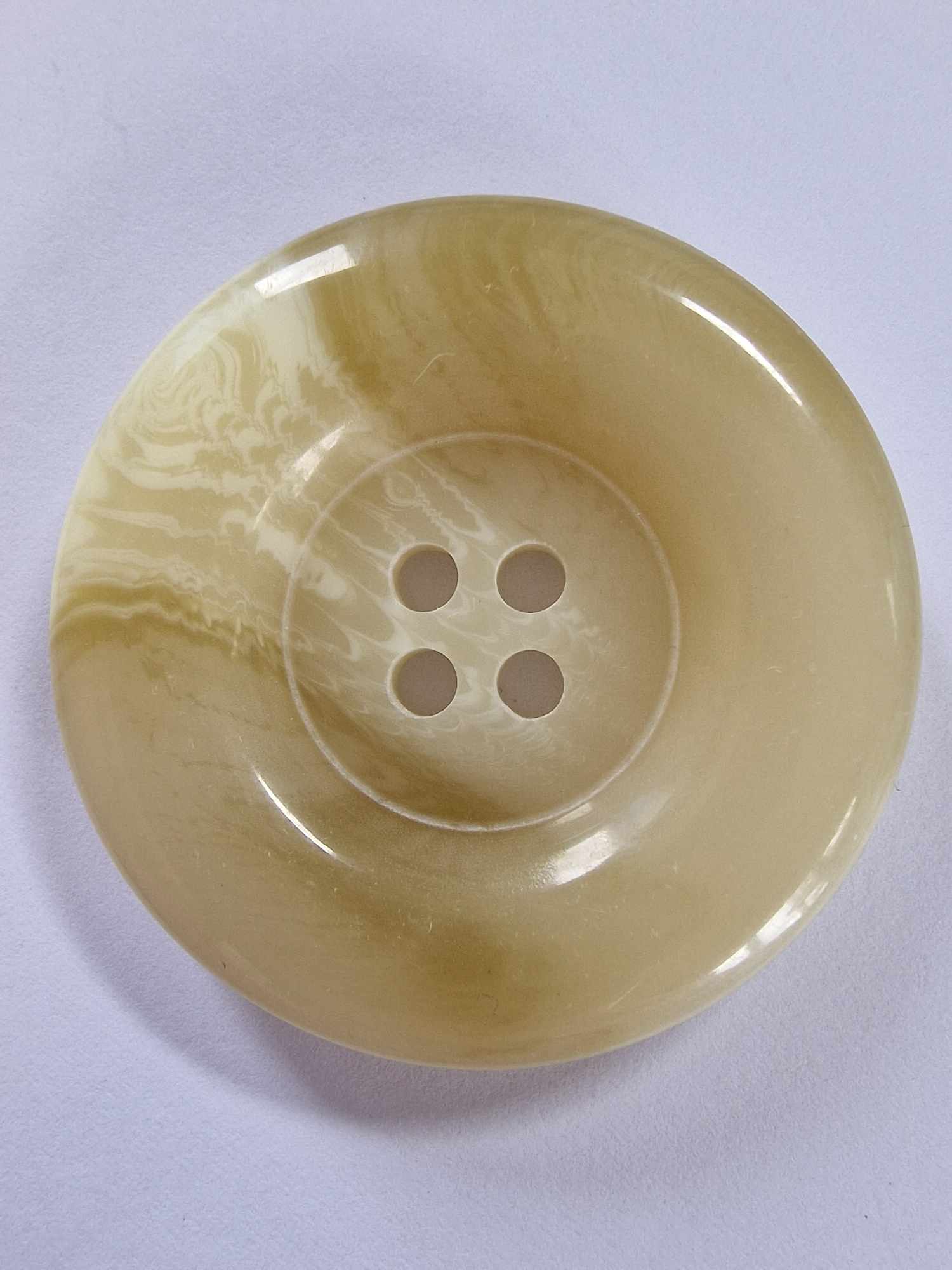 Beige Oversized Rimed 4 Hole Classic Button - The Button Queen