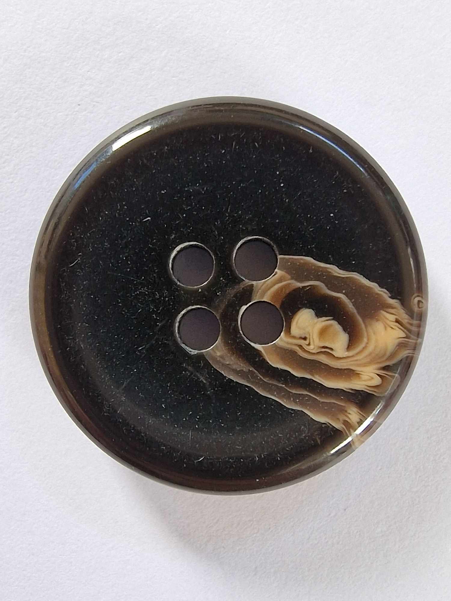 Black No Rim 4 Hole Button - The Button Queen