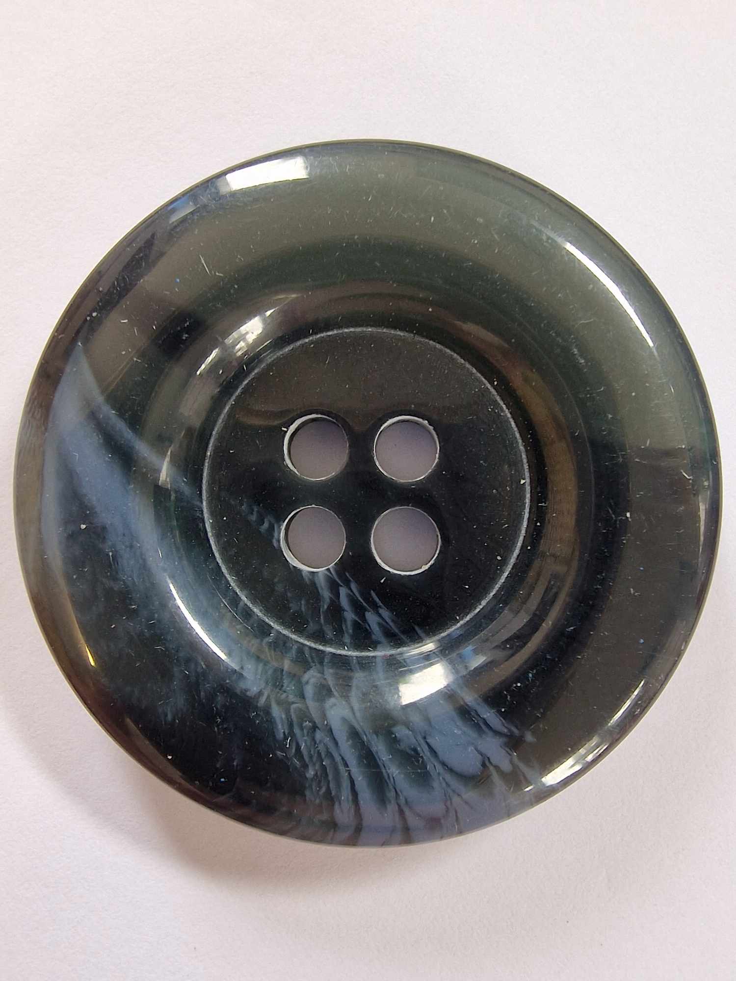 Navy Oversized Rimed 4 Hole Classic Button - The Button Queen