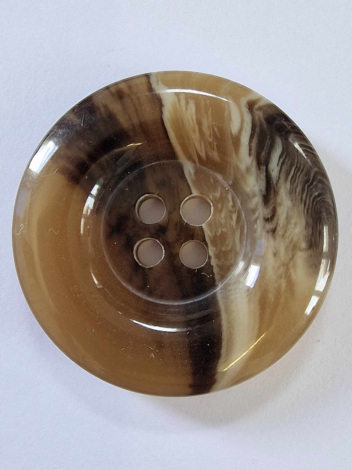 Brown Oversized Rimed 4 Hole Classic Button - The Button Queen