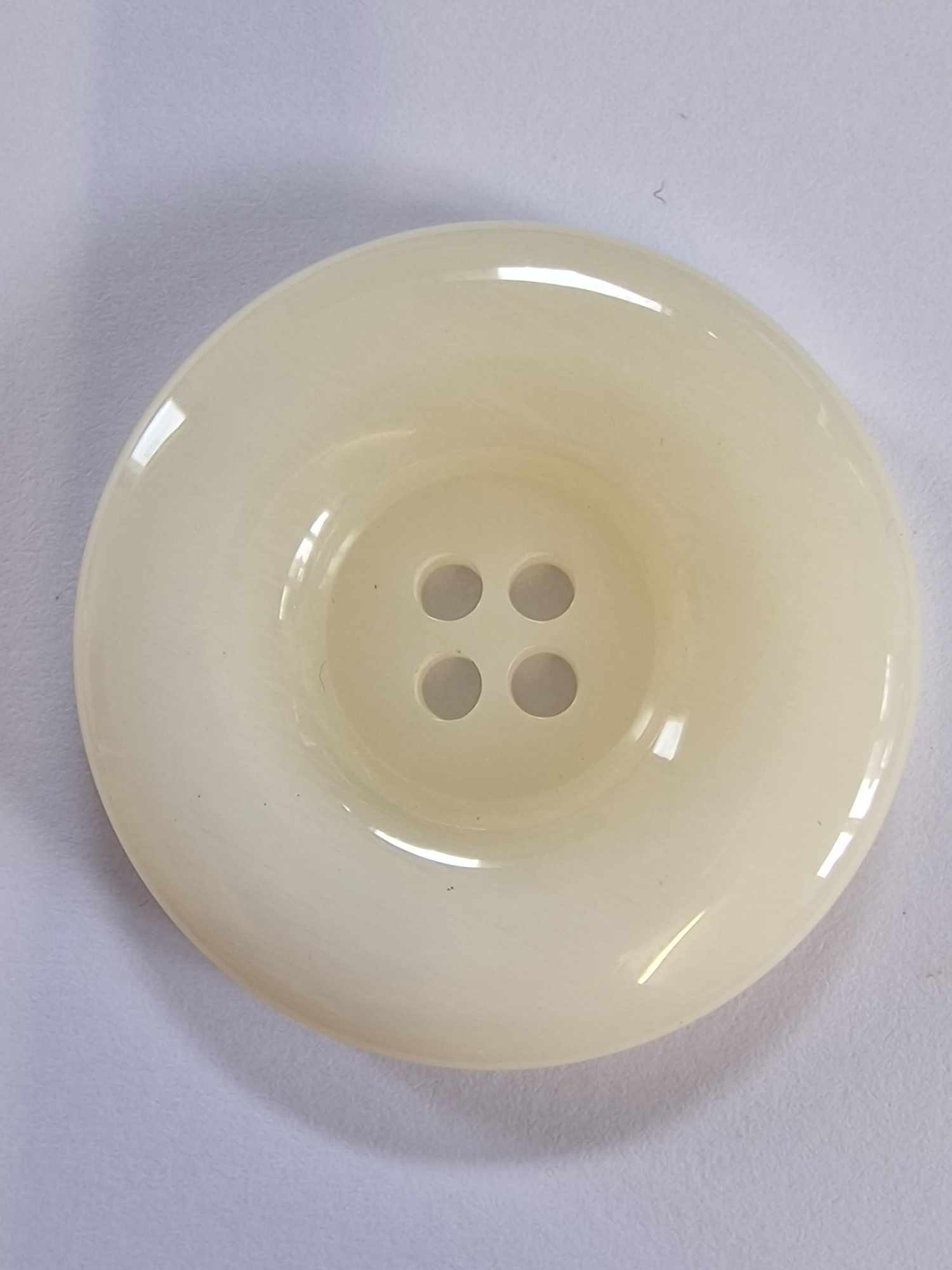 White Oversized Rimed 4 Hole Classic Button - The Button Queen