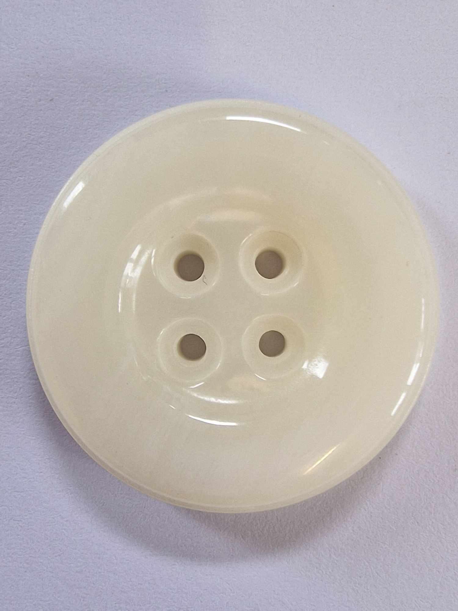 White Oversized Rimed 4 Hole Button - The Button Queen