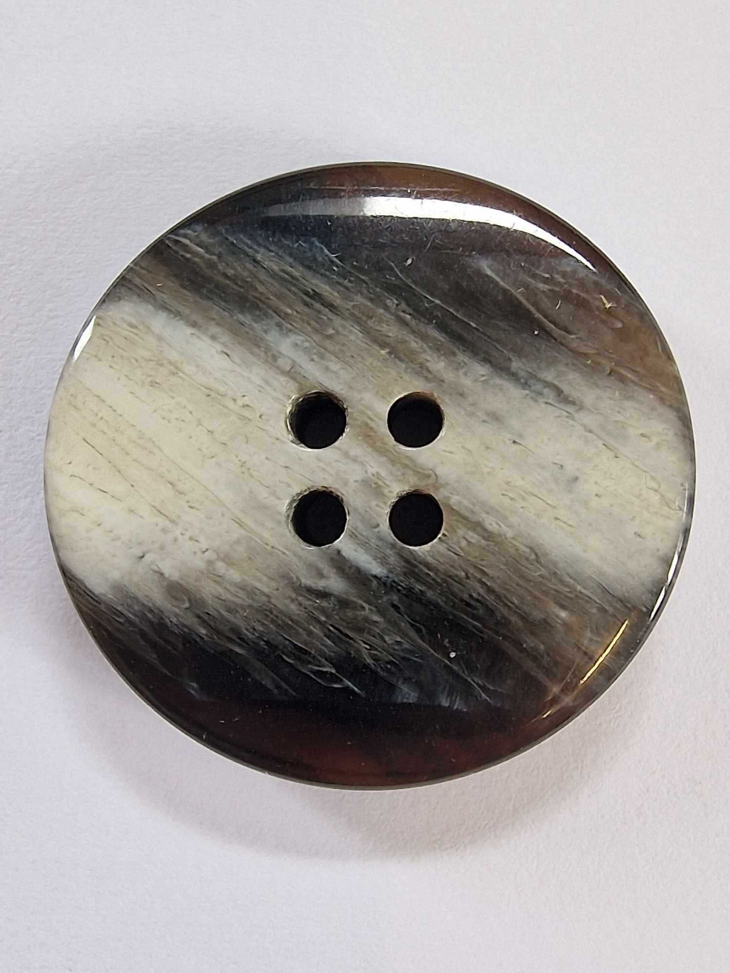 Brown 4 Hole Slightly domed Button - The Button Queen