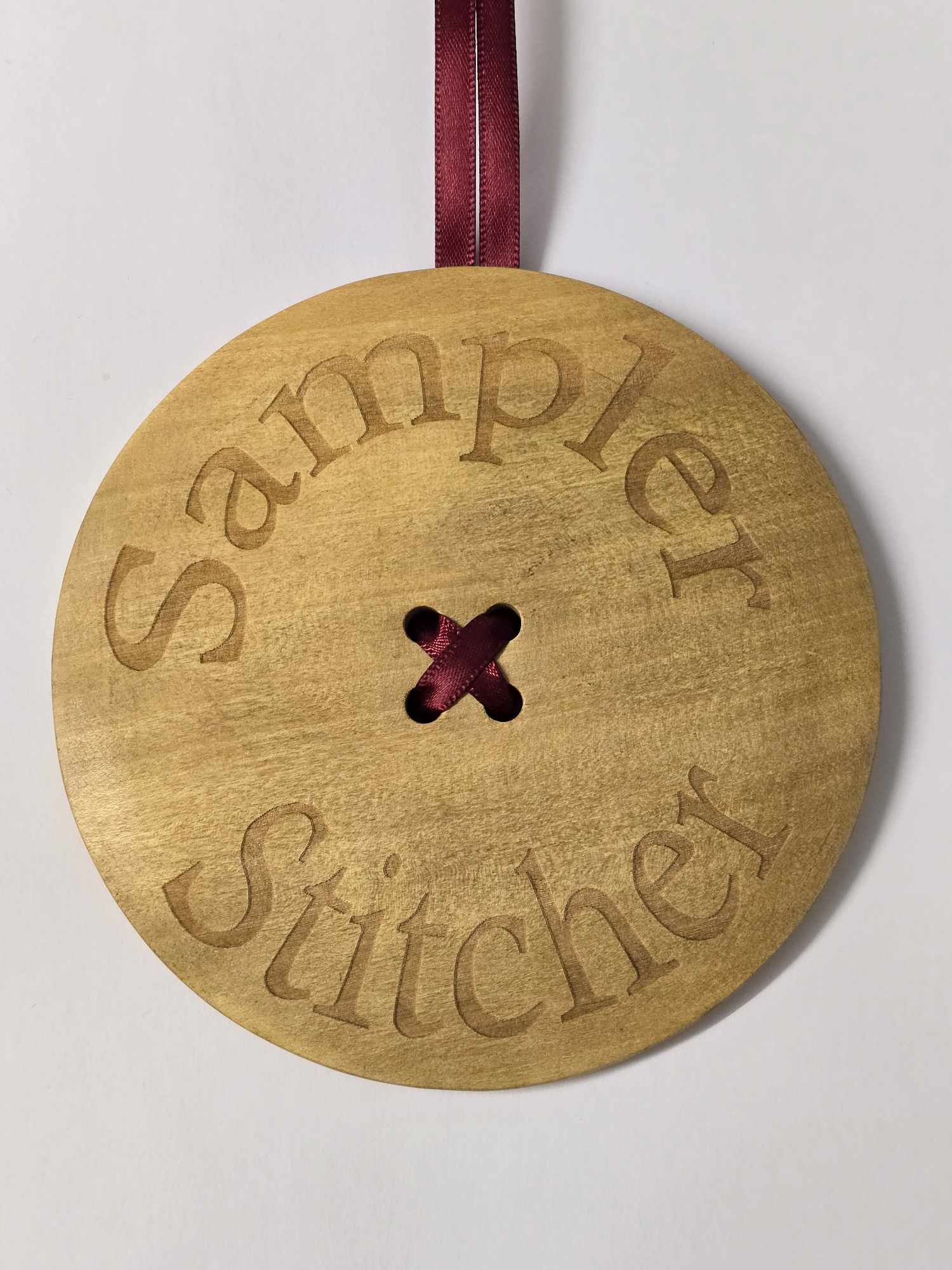 Sampler Stitcher XL Wooden Button - The Button Queen