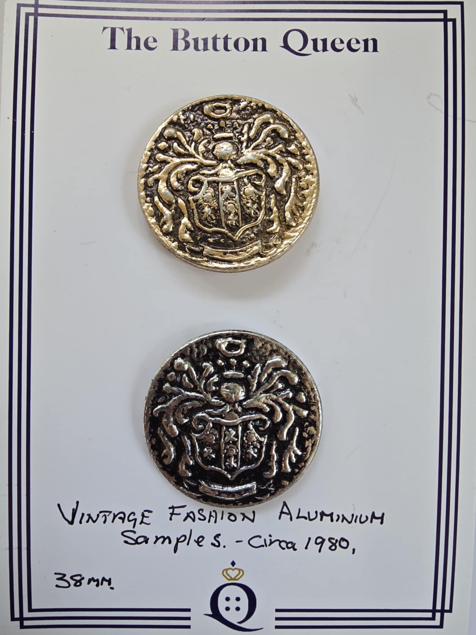 Gilt and Silver Vintage Sample Buttons - The Button Queen
